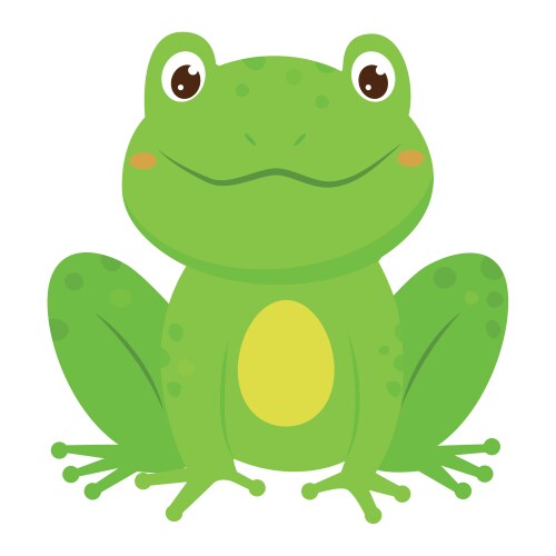Little green frog sitting on the leaf Royalty Free Vector