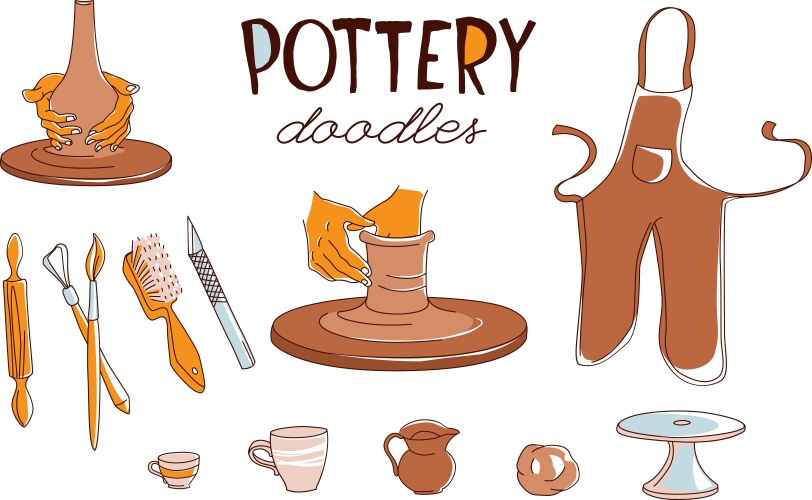 Cartoon pottery girl Royalty Free Vector Image
