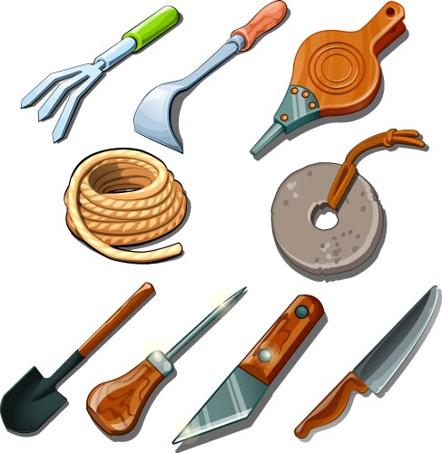 Carpenter with wood and tools Royalty Free Vector Image