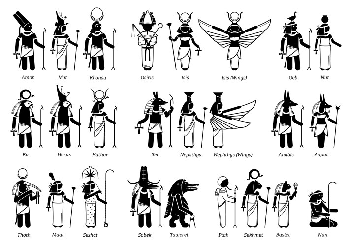 Ancient greek mythology gods and goddesses Vector Image