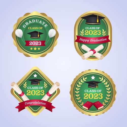 Gradient background for class of 2023 graduation Vector Image