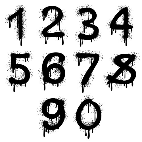 Graffiti Numbers Vector Images (over 3,700)