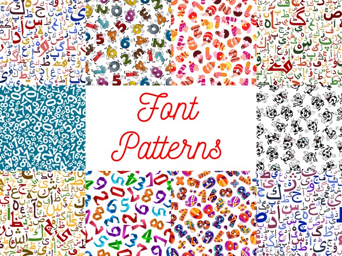 Arabic alphabet letters seamless pattern Vector Image