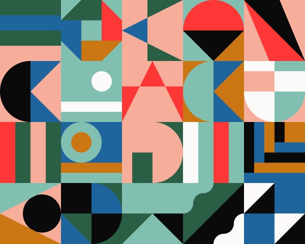 Abstract geo art pattern composition Royalty Free Vector