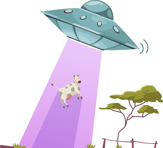 Flying cow farm animal pop art Royalty Free Vector Image