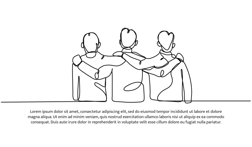 Continuous one line design of cooperation Vector Image