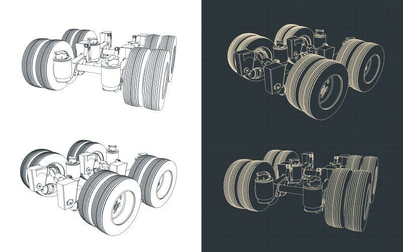 Car suspension drawings Royalty Free Vector Image