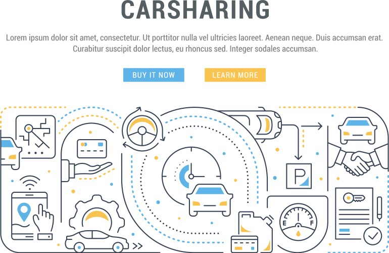 Carsharing carpooling infographics Royalty Free Vector Image