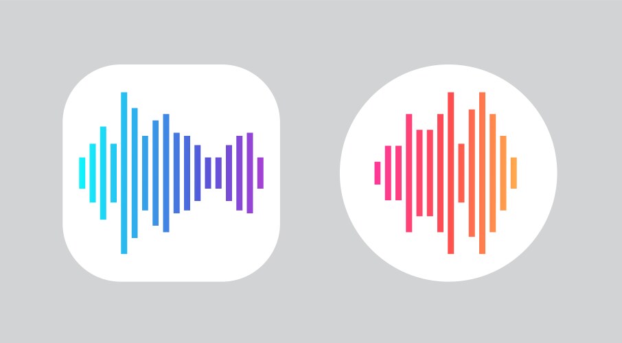 Two icons design with waves equalizer eq Vector Image