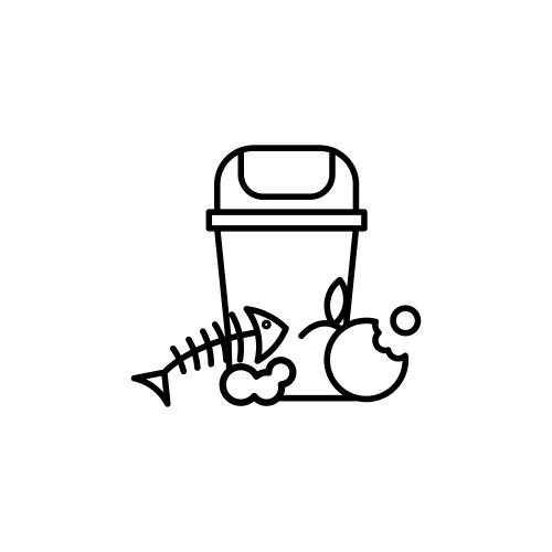 Food waste icon set trash symbol Royalty Free Vector Image