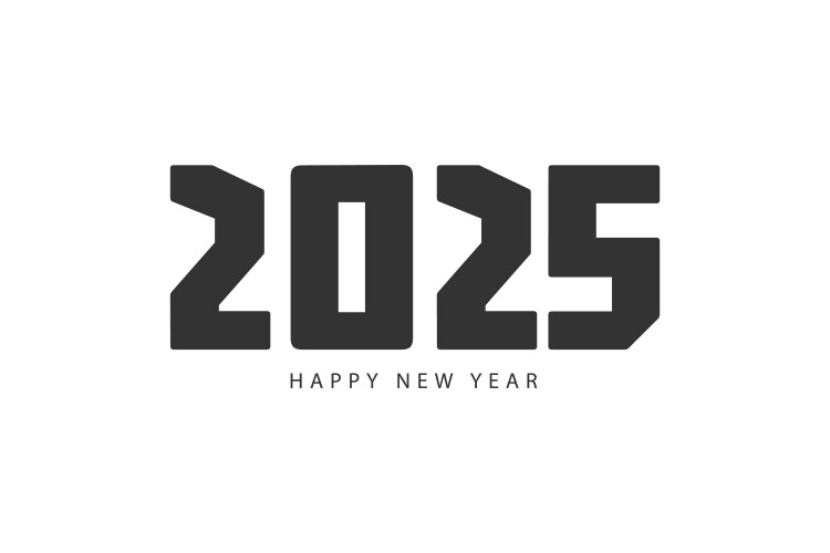 Happy new year 2025 typography template calendar Vector Image