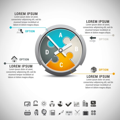 Infographics report templates in the form Vector Image