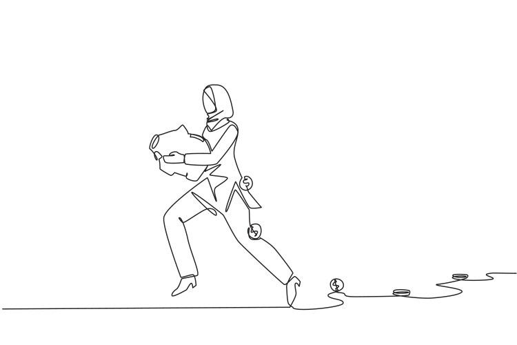 Single continuous line drawing the businesswoman Vector Image