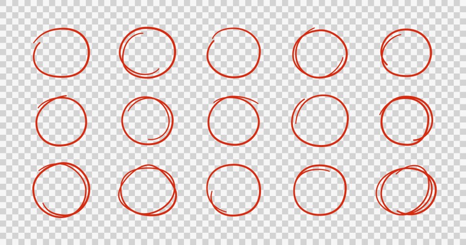 Hand drawn ovals and circles set Royalty Free Vector Image