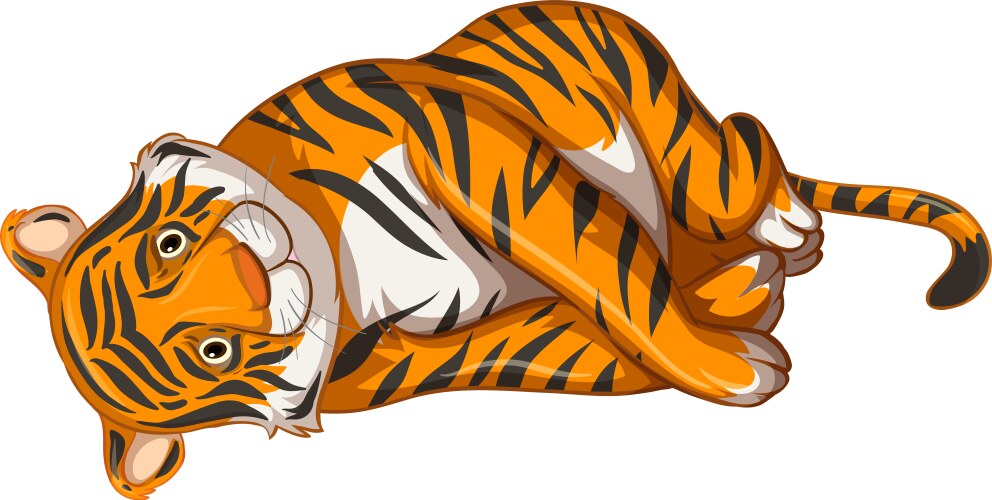 Sad tiger on white background Royalty Free Vector Image
