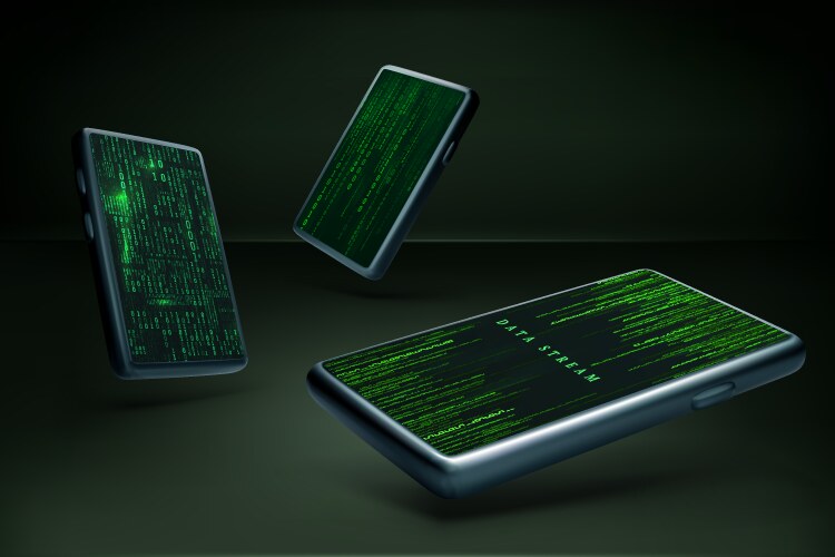 Binary code visual representation of data Vector Image