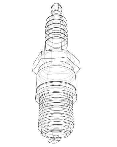 Spark plug sketch Royalty Free Vector Image - VectorStock