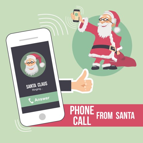 Phone call from santa fyers design Royalty Free Vector Image