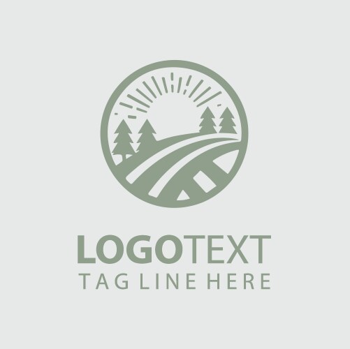 Farm view logo Royalty Free Vector Image - VectorStock