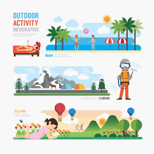 Walking family outdoor activity poster banner Vector Image