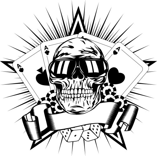 Skull and Playing Cards Skeleton Vector Images (over 490)