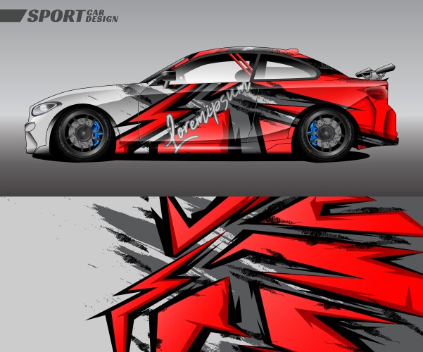 Wrap car decal design custom livery race rally Vector Image