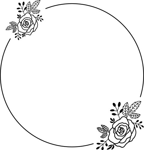 Flower circle border Royalty Free Vector Image