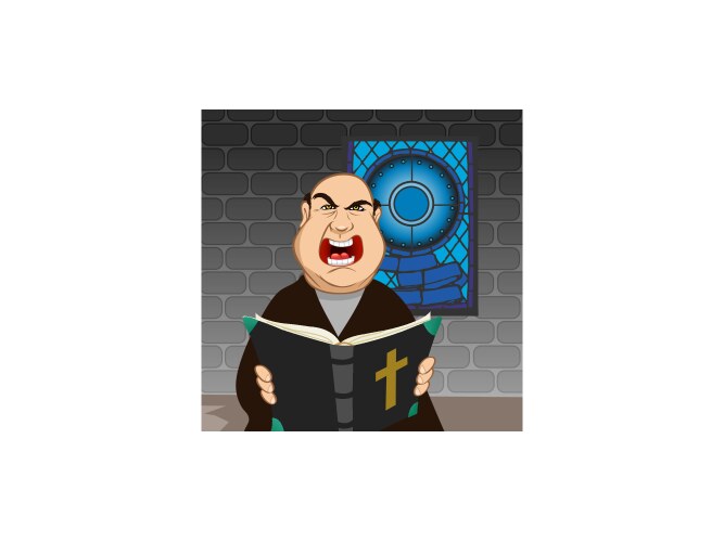 Church and priest Royalty Free Vector Image - VectorStock