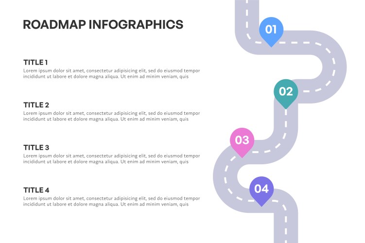Comprehensive roadmap infographic strategic Vector Image
