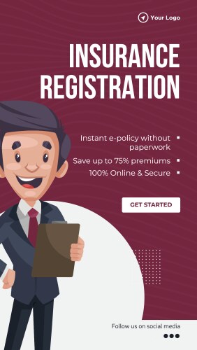 Health insurance portrait template design Vector Image