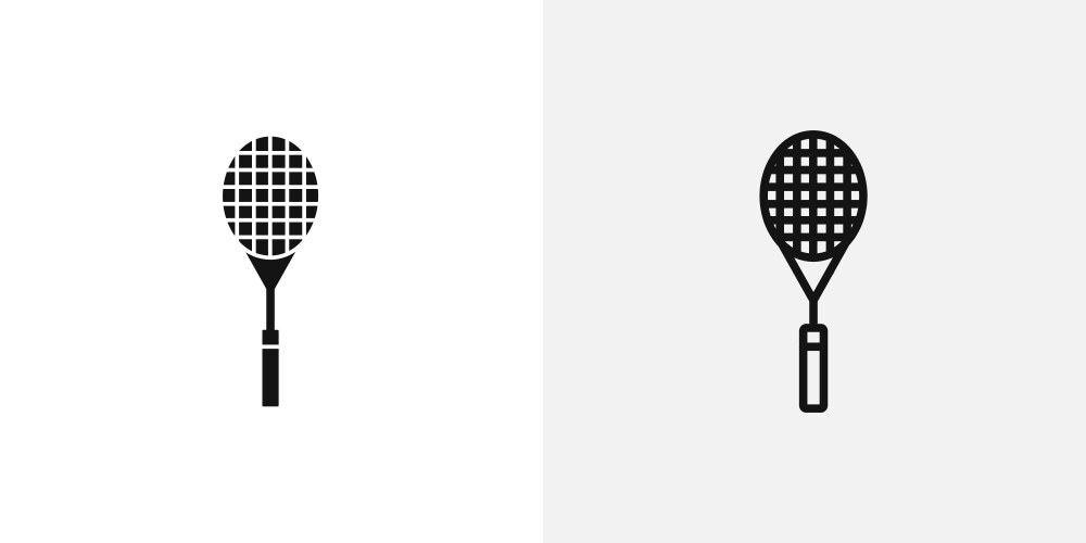 Racquet icon set tennis racket symbol badminton Vector Image