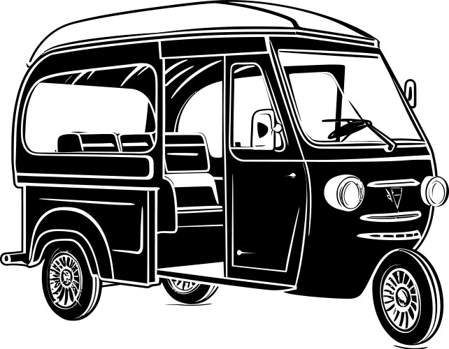 Urban velocity rickshaw emblem design tuk Vector Image