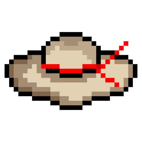 Pixel Art Straw Hat (60399112) – Royalty-Free Vector | VectorStock