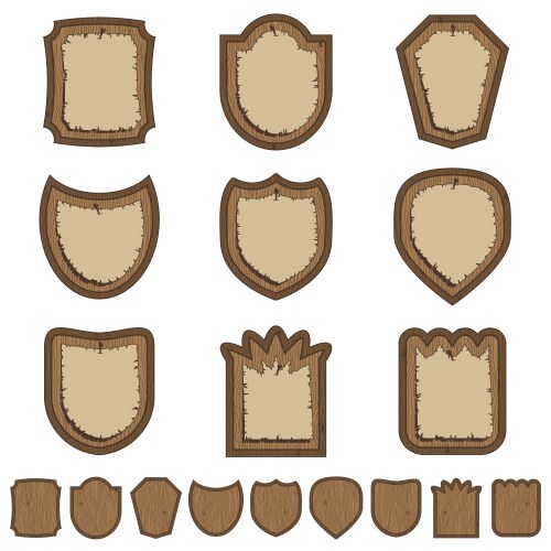 Wooden plaques Royalty Free Vector Image - VectorStock