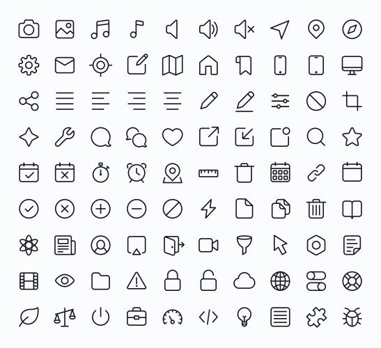 100 universal icons for web and mobile Royalty Free Vector