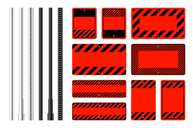 Danger and dangerous zone warning red frames hud Vector Image