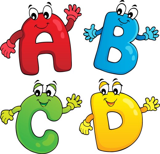 Kids in the letters series Royalty Free Vector Image