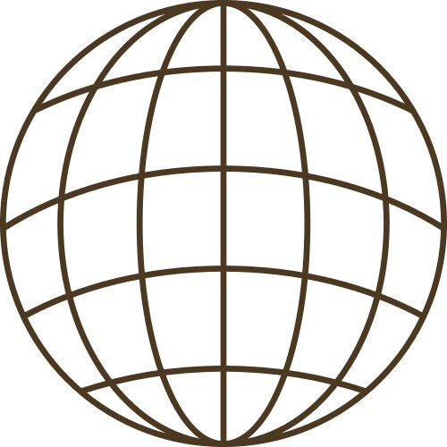 Globe 3d model earth or planet meridian parallel Vector Image