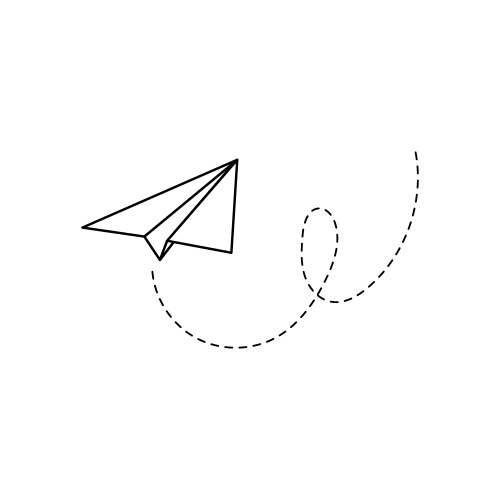 Cartoon paper airplane logo aircraft made Vector Image