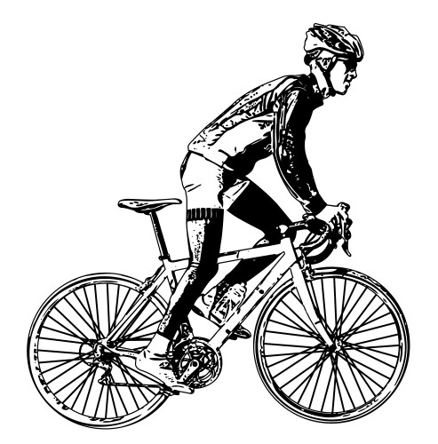 Professional cyclist riding a road bike Royalty Free Vector