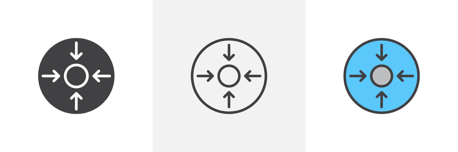 Compact size icon 2 set on white background Vector Image