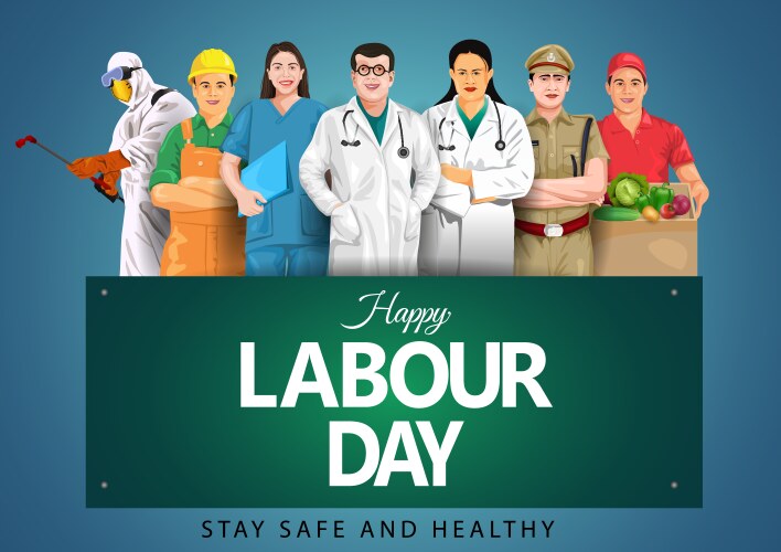 Happy labour day or international workers Vector Image Happy labour day or international workers Vector Image