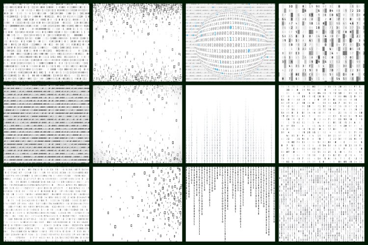 Black and White Matrix Numbers Vector Images (over 1,400)