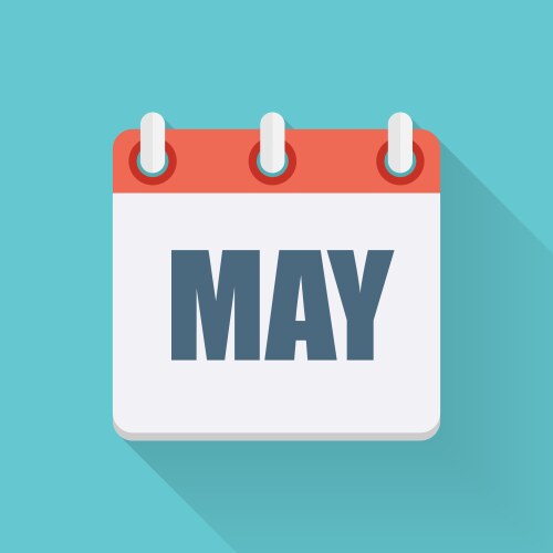 April dates flat icon with long shadow Royalty Free Vector