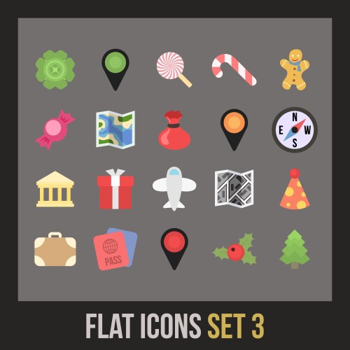 Flat icon-set 11 Royalty Free Vector Image - VectorStock