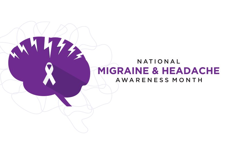 National migraine headache awareness month Vector Image