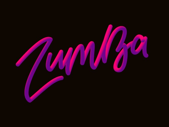 Zumba dance studio text calligraphy word banner Vector Image