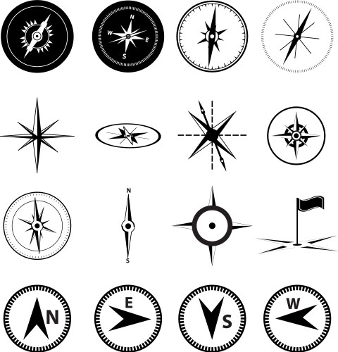 Vintage compass symbols and signs Royalty Free Vector Image