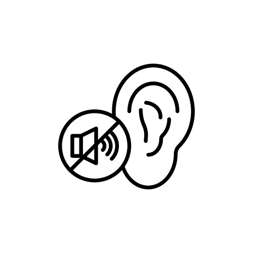 Ear deaf icon isolated on white background Vector Image