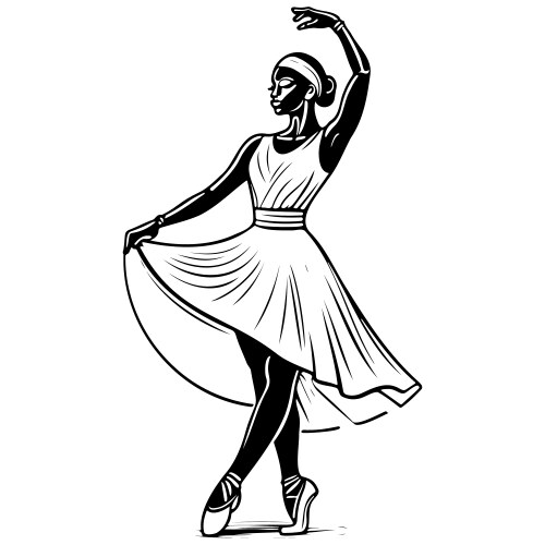 Cartoon dancer sketches hand drawn line Royalty Free Vector